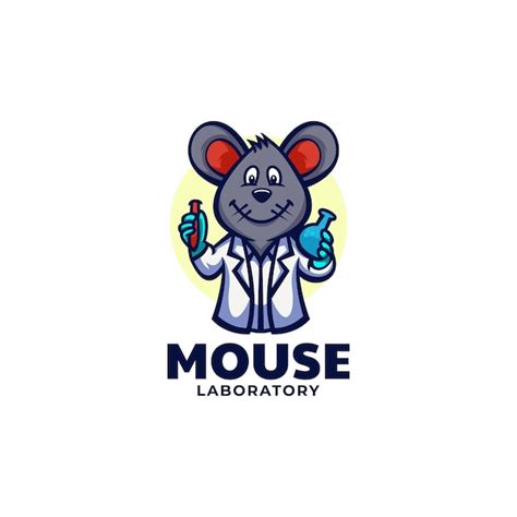 Premium Vector Logo Template Of Mouse Laboratory Mascot Cartoon Style
