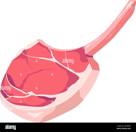 Pork Loin Centre Chop Frenched Meat Cut Butchery Stock Vector Image