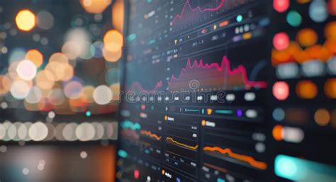 Colorful Data Visualization Displaying Trends And Insights At Night