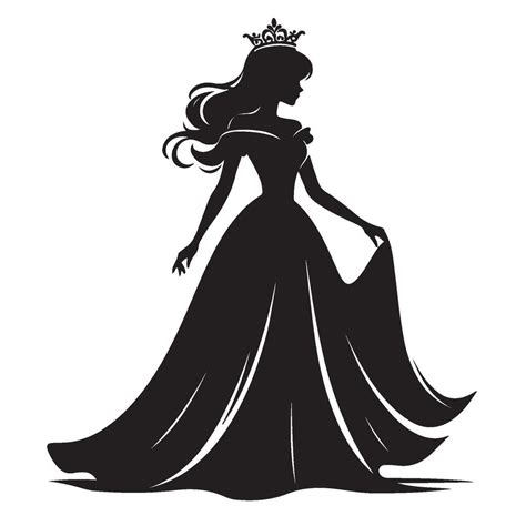Disney Princess Silhouette Template Princess With Long Hair Pattern