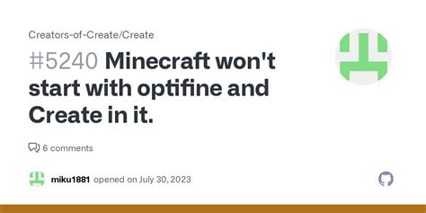 Minecraft Wont Start With Optifine And Create In It · Issue 5240 · Creators Of Createcreate