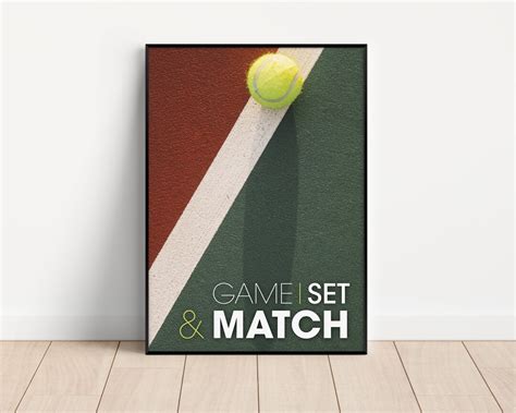 Tennis Game Set And Match Poster Deco Design Poster Tennis Sports Poster Pdf Or Printed In