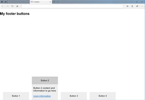 Html Buttons To Display Accordian Content In Fixed Footer Format