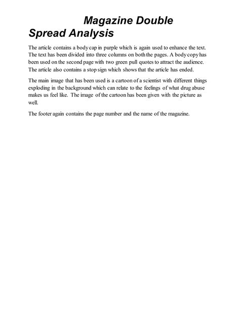 Double Spread Analysis Pdf