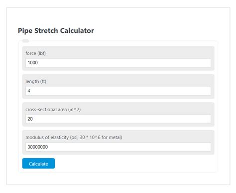 Pipe Stretch Calculator Calculator Academy