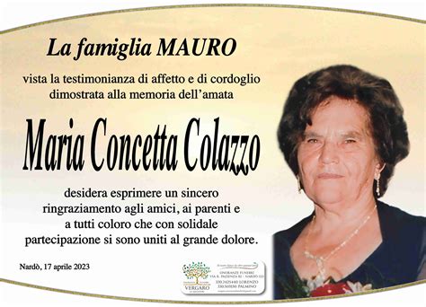 Funerali E Annunci Funebri A Nardò Maria Concetta Colazzo Funer24