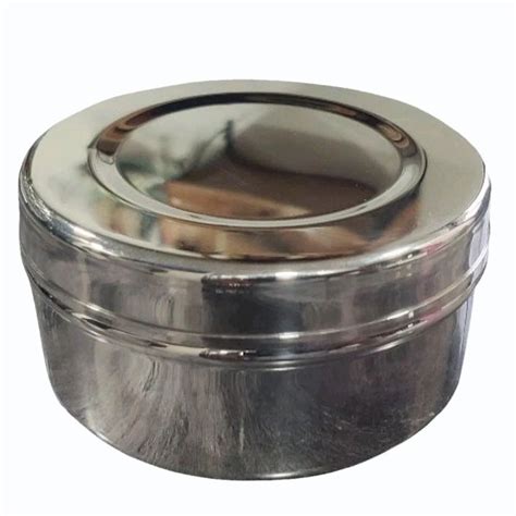 Silver Stainless Steel Round Puri Dabba Set At ₹ 449piece In Vasai