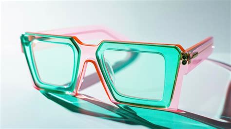 Premium Photo Pink And Green Trendy Hip Hop Asymmetrical Glasses