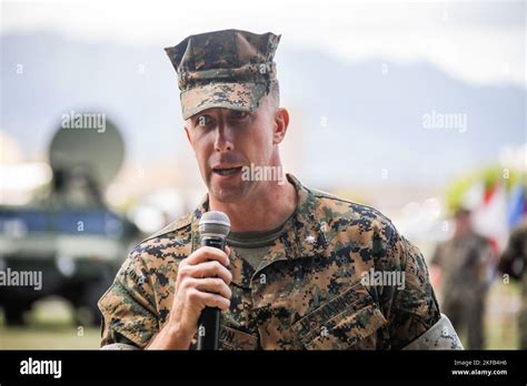 U S Marine Corps Lt Col Daniel Benson Commanding Officer Marine