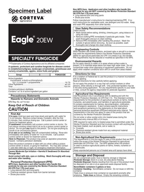 Eagle 20ew Label1g Pdf Pump Irrigation