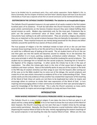 The Catholic Church An Ancient And Modern Day Mystery School Docx