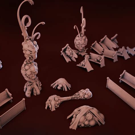 3d Printable Corpse Trees Insect Eggs And Infested Pews By The Forge Of