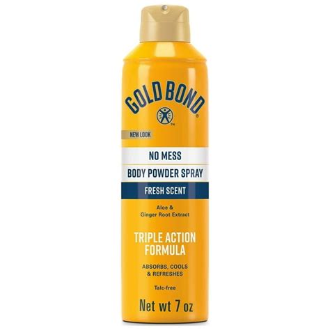 Gold Bond No Mess Talc Free Body Powder Spray 7 Oz Fresh Scent Pack