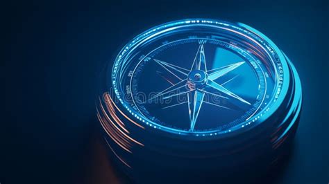 8k Minimalist 3d Render Cargo Ship Compass For Maritime Navigation Stock Illustration