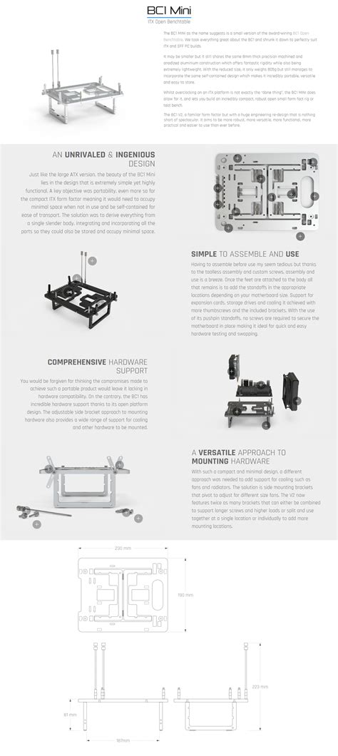 Streacom Bc1 Mini V2 Open Benchtable Silver Mini Itx Case Cases Scorptec Computers