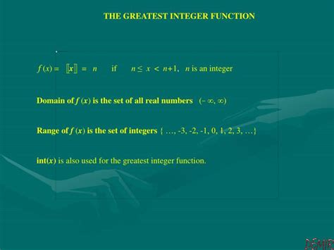 Ppt The Greatest Integer Function Powerpoint Presentation Free