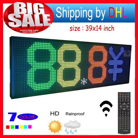 7 Color Message Board Remote Control Programmable Scrolling Message LED Sign Open Outdoor LED
