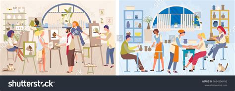 Artist Master Class Vector Illustration Cartoon Stock Vector Royalty