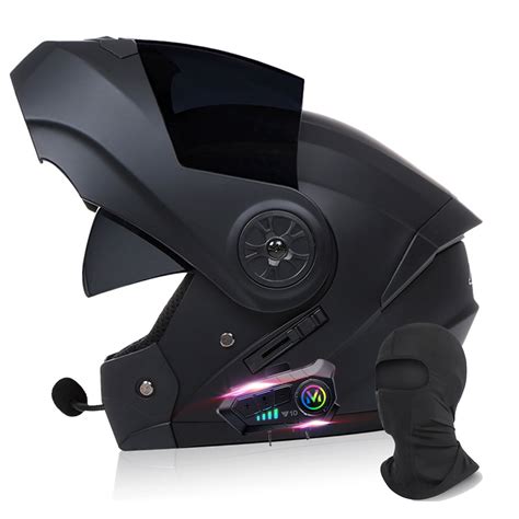 Motorbike Helmets Bluetooth Flip Up Modular High Strength Shell