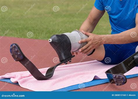 A Focused Closeup View Of The Prosthetics Running Blades Owned By An