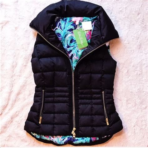 Lilly Pulitzer Jackets And Coats Lilly Pulitzer Black Bubble Vest Xxs