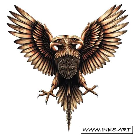 Tattoo Design Serbian Orthodox Double Headed Eagle Style Realism
