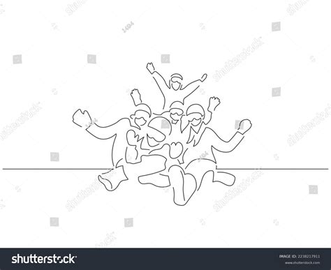Group People Enjoying Snow Line Art Stock Vector Royalty Free 2238217911 Shutterstock