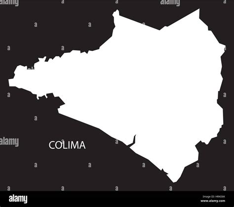 Colima Mexico Map Black Inverted Silhouette Stock Vector Image And Art