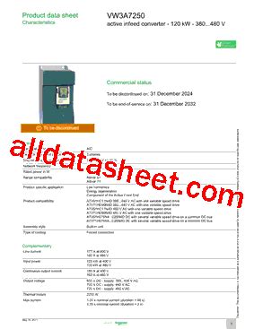 Vw3a7250 Datasheetpdf Schneider Electric