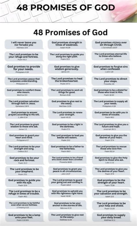 48 Promises Of God List Of Gods Promises Gods Promises Bible Verses