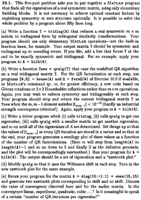 Solved This Five Part Problem Asks You To Put Together A Matlab