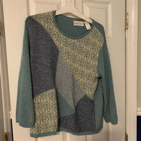 Alfred Dunner Sweaters Vintage Alfred Dunner Patchwork Sweater
