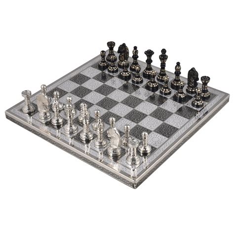 Staunton Inspired Brass Metal Luxury Chess Set With 12 Board