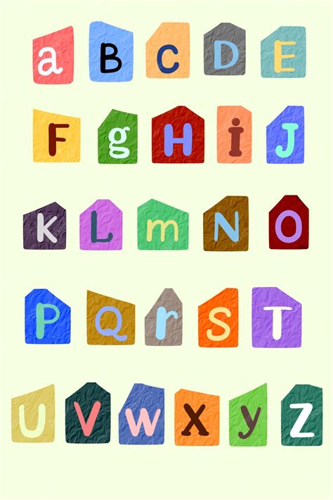 Abjad Warna Warni Dengan Huruf Az Clipart Huruf Abjad Yang Ceria Surat Catatan Tebusan Psd Premium