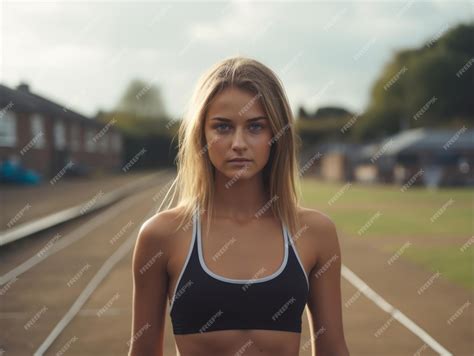Premium Ai Image Dynamic Photograph Of Female Athlete