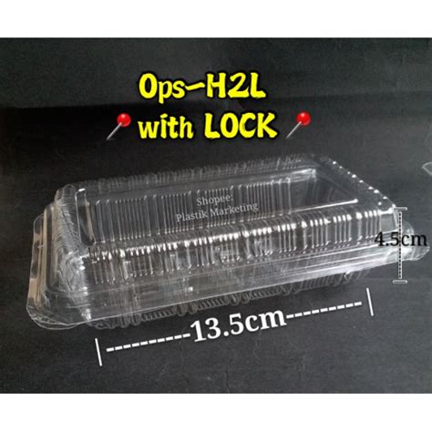 Benxon Ops H2l Go 2l Plastic Tray With Lock 50pcs Bakery Disposable Plastic Clear Food Box