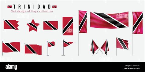 Trinidad Flag Flat Design Of Flags Collection Stock Vector Image And Art