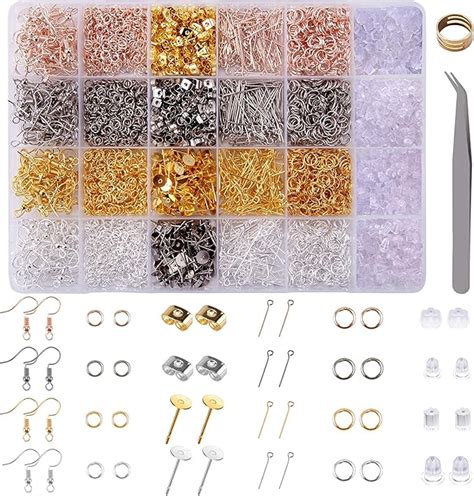 Moguxb Ohrring Machen Kit Schmuck Basteln Zubehör 3600 Stück Schmuckherstellung Set Ohrhaken