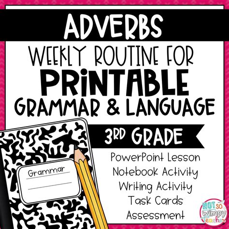 Grammar Third Grade Activities Adverbs Not So Wimpy Teacher