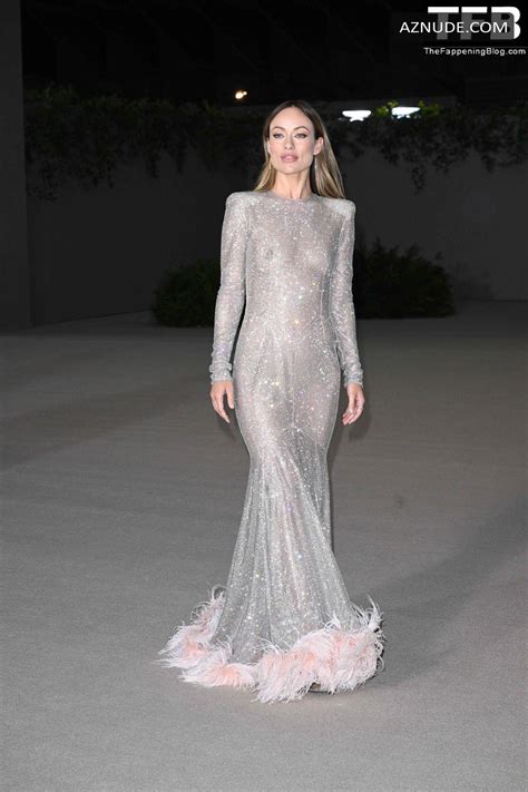 Olivia Wilde Sexy Seen Flashing Her Tits Wearing A See Through Dress At The Annual Academy
