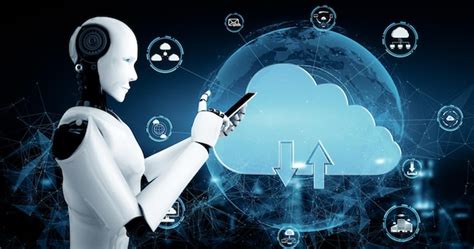 premium photo mlb ai robot using cloud computing technology to store