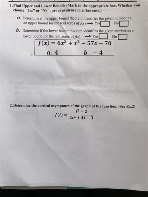 solved 1 find upper and lower bounds mark in the