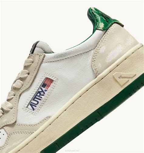 גברים Autry נעלי ספורט נמוכות סופר וינטג בעור לבן שנהב וירוקvj4h64 Vj4h64 Autry נעליים
