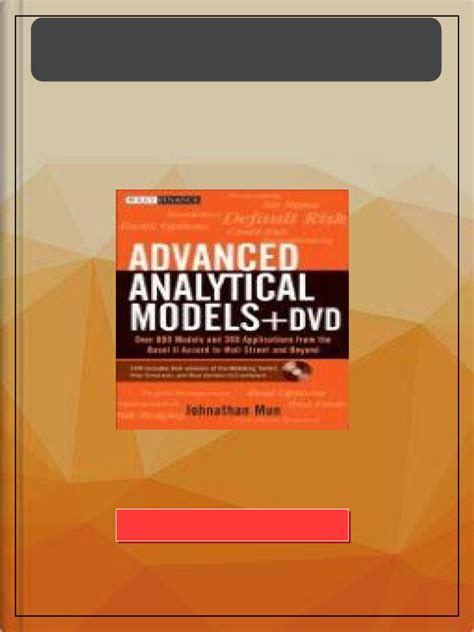 Advanced Analytical Models Over 800 Models And 300 Applications From