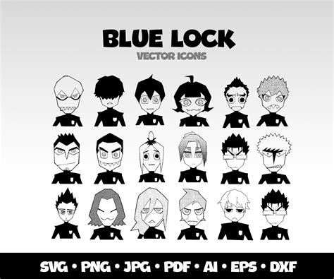 Blue Lock Anime Icons Svg Isagi Yoichi Blue Lock Digital Files Blue