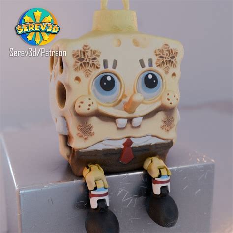 3d Printable Spongebob Ornament Cute Christmas Tree Decoration No