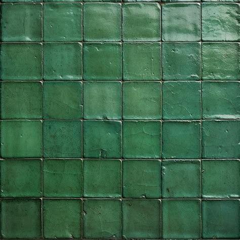 Premium Photo A Green Tile Wall With A Green Square Pattern