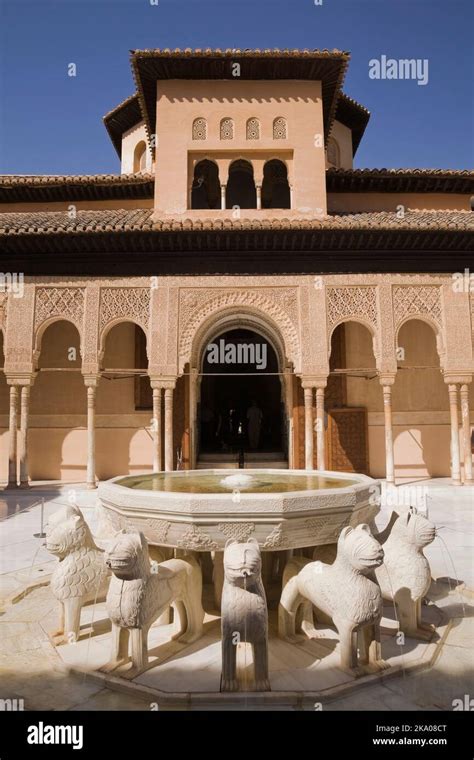 Moorish Architectural Building And Water Fountain At The Court Of The
