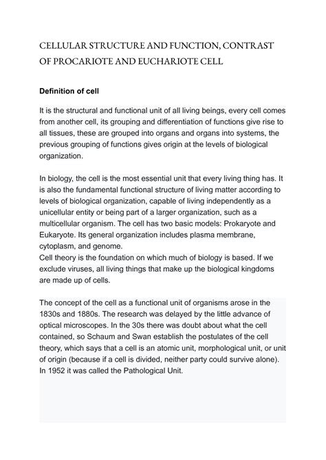 Solution Cellular Structure And Function Procariote And Euchariote