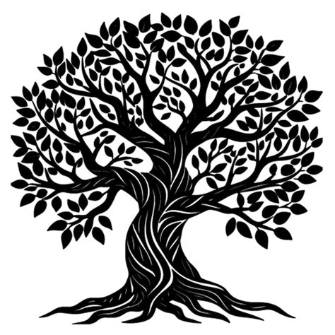 Silhueta Del árbol Genealógico De Diseño Flatb Vector Premium